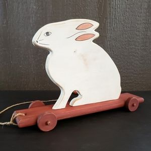 Vintage | Toys | Vintage 6 Large Handmade Wooden Rabbit Pull Toy ...